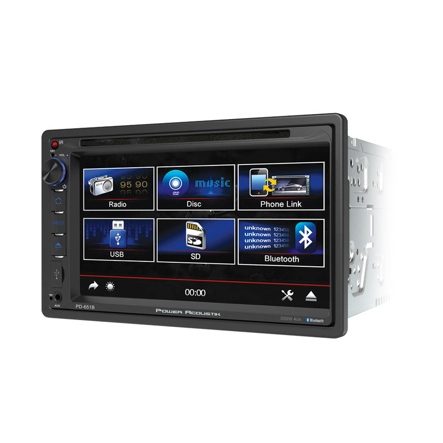 PD-651B | Double-DIN 6.5-Inch LCD Touchscreen DVD Receiver with Blueto – Power Acoustik